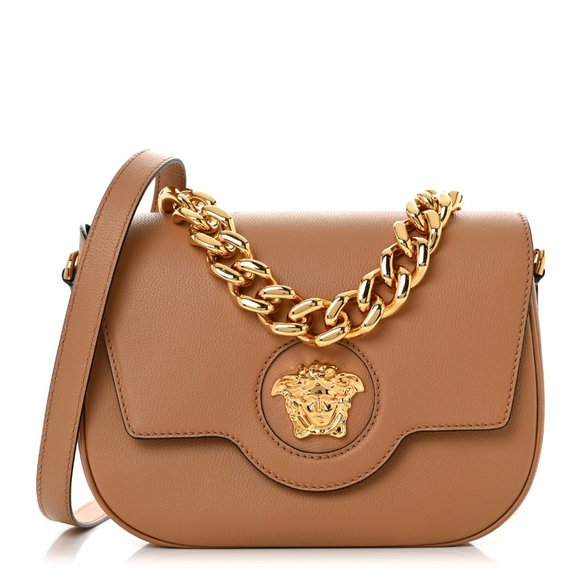 Versace | Bags | Authentic Versace Brown Leather Shoulder Bag | Poshmark